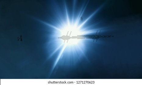 2d Illustration Realistic Star Pattern Background Stock Illustration ...