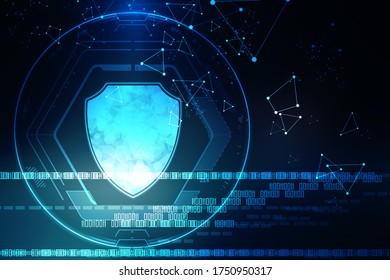 2d Illustration Security Concept Shield Stock Illustration 1750950317 ...