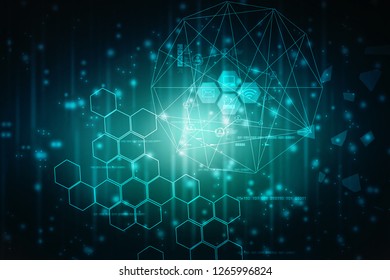 2d Illustration Technology Background Stock Illustration 1265996809 ...