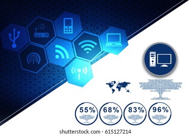 Isometric Electronic Devices Wifi Network Sharing Stock Vector (Royalty ...