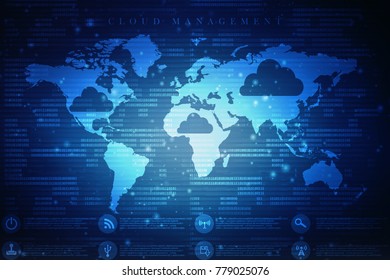 2d Illustration World Map Abstract Background Stock Illustration 1371251507