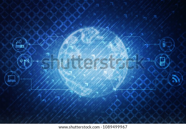 2d Illustration Technology Background Stock Illustration 1089499967