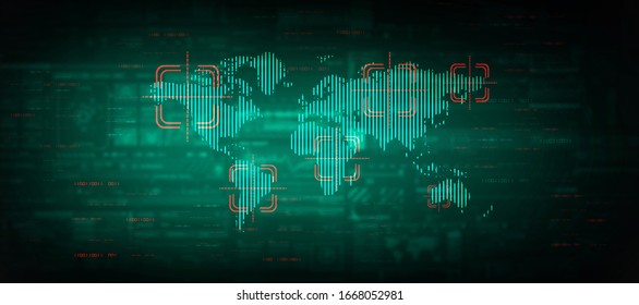 2d Illustration World Map Abstract Background Stock Illustration ...
