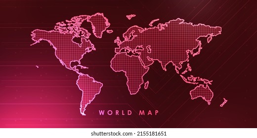 2d Illustration World Map Abstract Background Stock Illustration ...