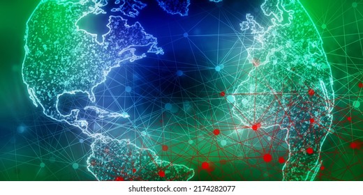 2d Illustration World Map Abstract Background Stock Illustration ...
