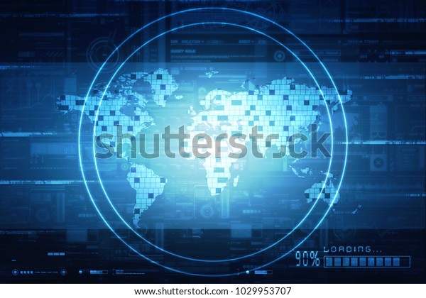2d Illustration World Map Abstract Background Stock Illustration ...