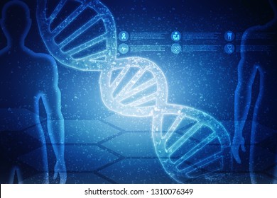 2d Render Dna Structure Abstract Background Stock Illustration ...