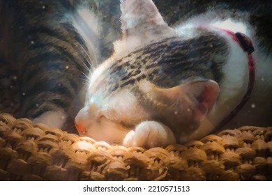 2d Rendering Cat Naps On Reed Stock Illustration 2210571513 | Shutterstock