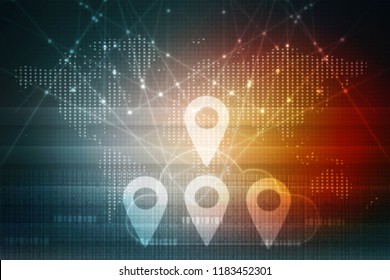 2d Rendering Travel Navigation Planning Concept Stock Illustration ...