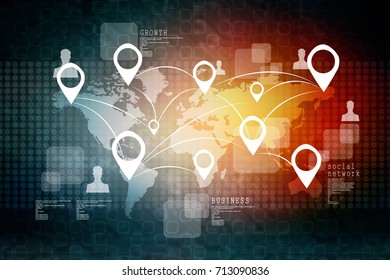 2d Rendering Travel Navigation Planning Concept Stock Illustration ...