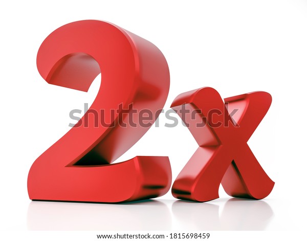 2x Red Letter 3d Rendering Isolated Stock Illustration 1815698459