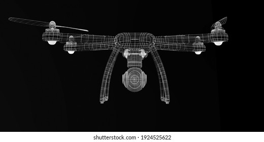3 D Rendering Drone 3d Model Stock Illustration 1924525625 | Shutterstock