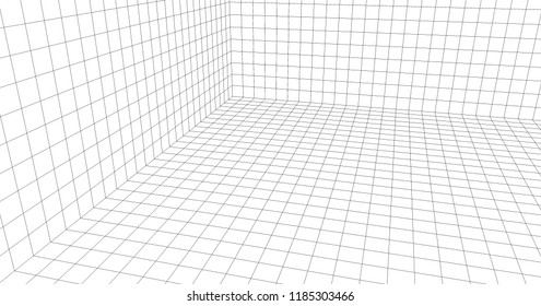 3 Dimensions Grid Line 3d Design Stock Illustration 1185303466 ...
