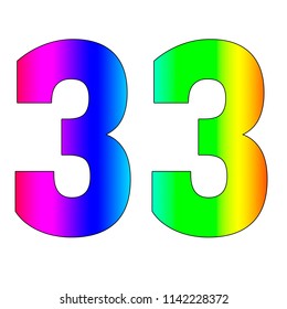 33 Number Rainbow Gradient Multicilor Flag Stock Illustration ...