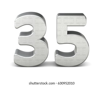 35 Number 3d Silver Structure 3d Stock Illustration 630952010 ...