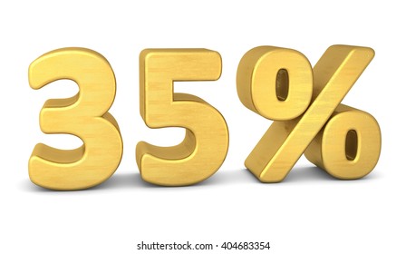 35 Percent Symbol 3d Rendering Gold Stock Illustration 404683354 ...