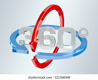 360 Degree 3d Render Icon On Stock Illustration 521368348 | Shutterstock