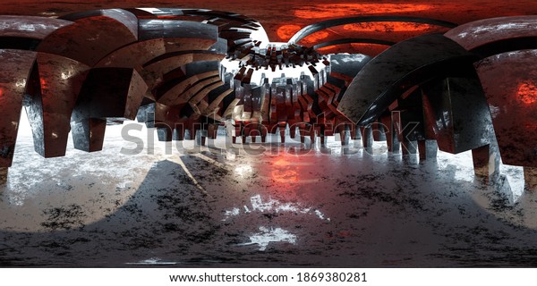 360 Degree Equi Rectangular Panorama Futuristic Stock Illustration ...
