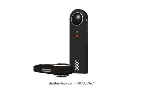 360 Degree Spherical Camera Two Lenses Stock Illustration 597884063