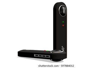 360 Degree Spherical Camera Two Lenses Stock Illustration 597884063
