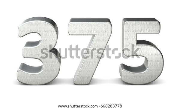375 Number 3d Silver Structure 3d Stock Illustration 668283778 ...