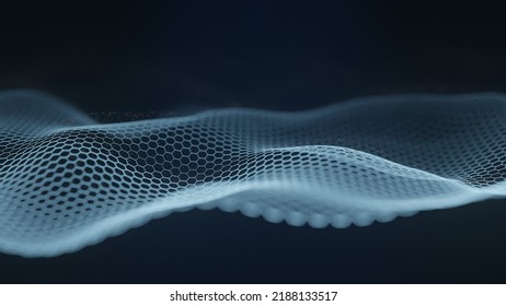 3d Abstract Background Wave Hexagon Technology Stock Illustration ...