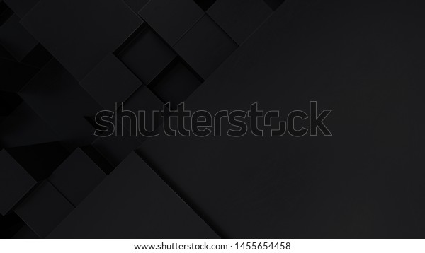 3d Abstract Black Box Background Abstract Stock Illustration 1455654458 ...