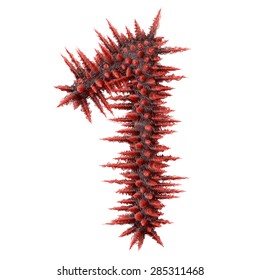 3d Abstract Creative Red Spikes Number Stock Illustration 285311426 ...