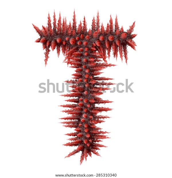 3d Abstract Creative Red Spikes Letter Stock Illustration 285310340 ...
