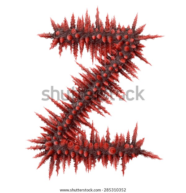 3d Abstract Creative Red Spikes Letter Stock Illustration 285310352 ...