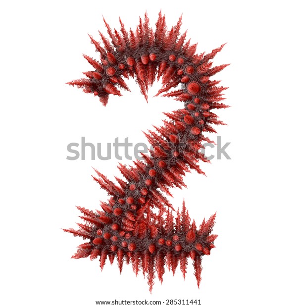 3d Abstract Creative Red Spikes Number Stock Illustration 285311441 ...