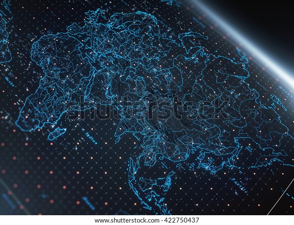 3d Abstract Map World 3d Rendering Stock Illustration 422750437 ...