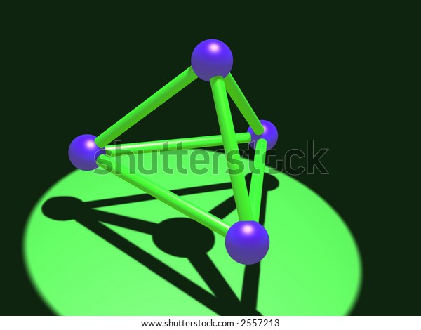 3d Abstract Pyramid Molecular Structure Stock Illustration 2557213
