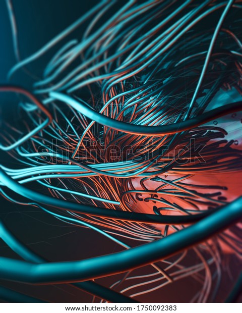 3d Abstract Render Wires Produced Sphere Stock Illustration 1750092383 ...