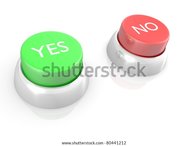 3d Abstract Rendering Yes No Buttons Stock Illustration 80441212 ...