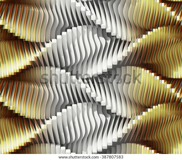 3d Abstract Shaded Curved Elements Realistic Stock Illustration 387807583