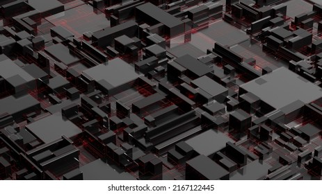 3d Abstract Technology Background Concept Data Stock Illustration ...