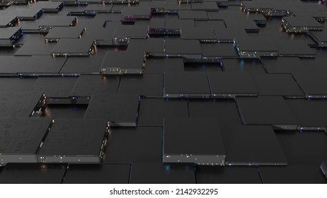 3d Abstract Technology Black Background 3d Stock Illustration ...