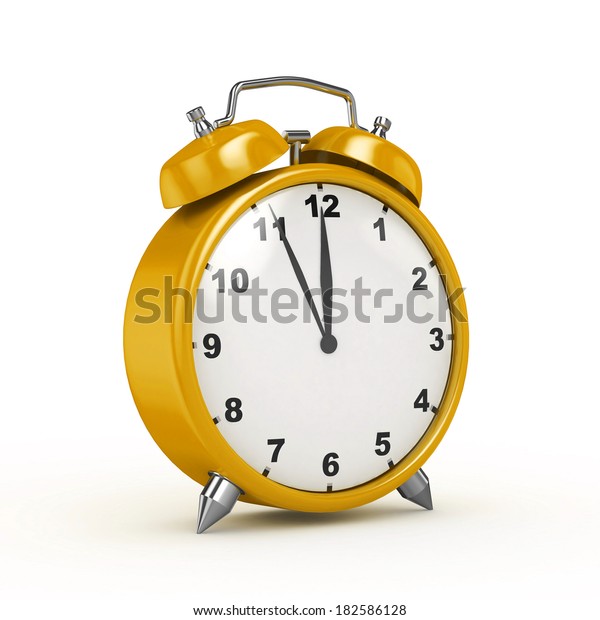 3d Alarm Clock Perspective Yellow Isolated Stock Illustration 182586128 ...