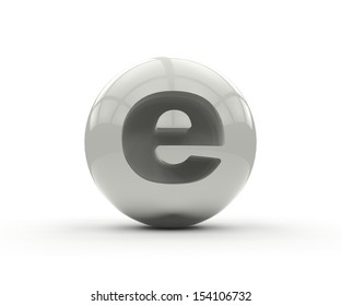 3d Alphabet Spherical Letter E Isolated Stock Illustration 154106732