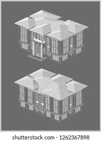 3d Architectural Building Project Render Scene Stock Illustration ...