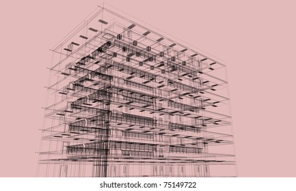 3d Architecture Linear Model Stock Illustration 75149722 | Shutterstock