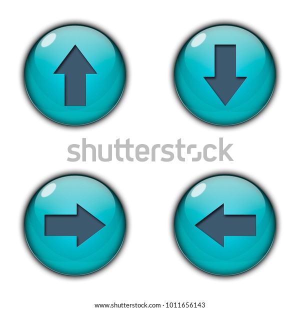 3d Arrow Buttons Left Right Down Stock Illustration 1011656143 ...