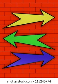 3d Arrow On Brick Wall Stock Illustration 115246774 | Shutterstock