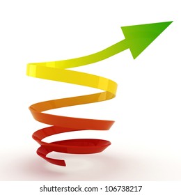 Colored Ascent Arrow Spiral Stock Illustration 251349973