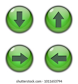3d Arrow Buttons Left Right Down Stock Illustration 1011656143