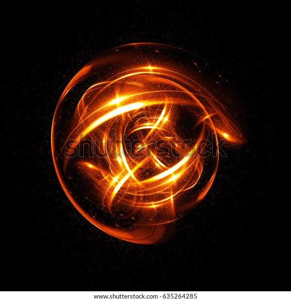 3d Atom Icon Luminous Nuclear Model Stock Illustration 635264285