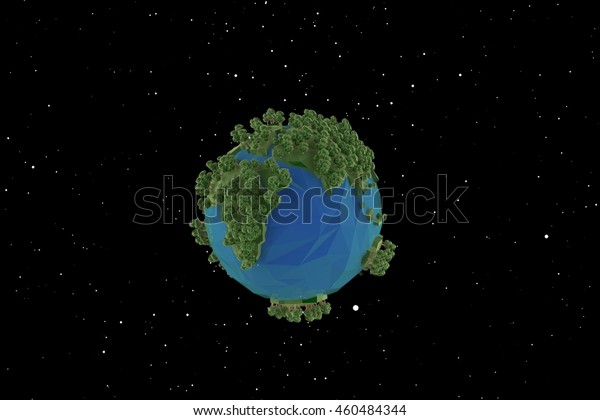 3d Background Earth Model Low Polygon Stock Illustration 460484344 ...