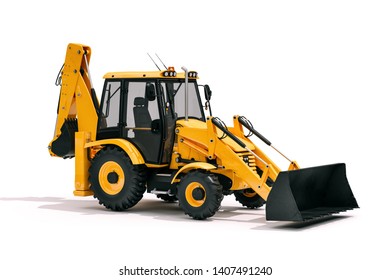 3d Backhoe Loader On White Background 库存插图 1413951836 | Shutterstock