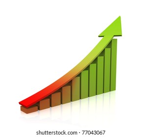 3d Bars Progress Arrow On White Stock Illustration 77043067 | Shutterstock